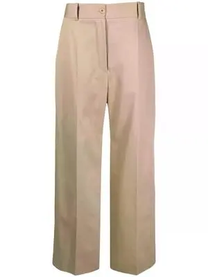 PATOU Camel Brown Cotton Wide-leg Tailored Trousers - Neutrals