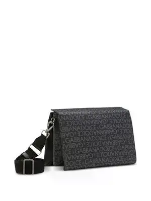 Dolce & Gabbana Logo Print Leather Shoulder Bag