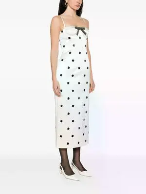 MARKGONG Polka Dot Print Sweetheart Neck Dress