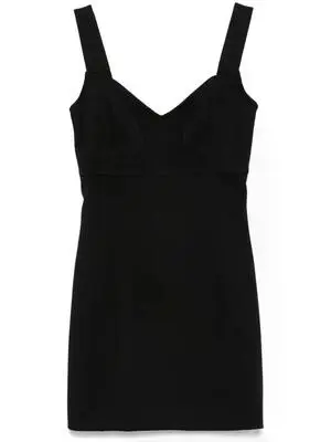 Dolce & Gabbana Virgin Wool Blend Sweetheart Neck Mini Dress