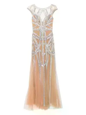 Zuhair Murad Embroidered Flared Gown - Neutrals