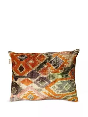 LES-OTTOMANS Silk Velvet Cushion - Green