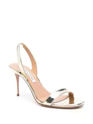 AQUAZZURA So Nude Metallic-effect Slingback Sandals