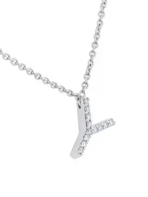 ALINKA 18kt White Gold Diamond Letter Y Pendant Necklace