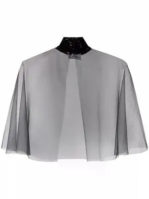 ATU BODY COUTURE Sequin Embellished Sheer Cape Top