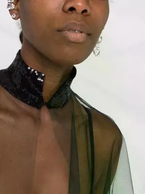 ATU BODY COUTURE Sequin Embellished Sheer Cape Top