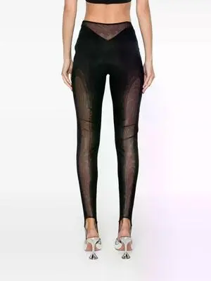 MUGLER Stirrup Mesh Leggings