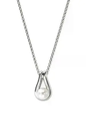 John Hardy Tone Pendant Necklace - Silver