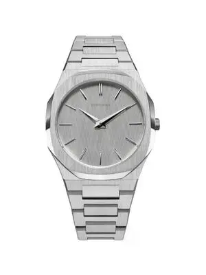 D1 MILANO Ultra Thin Linen 40mm Stainless Steel Watch - Silver