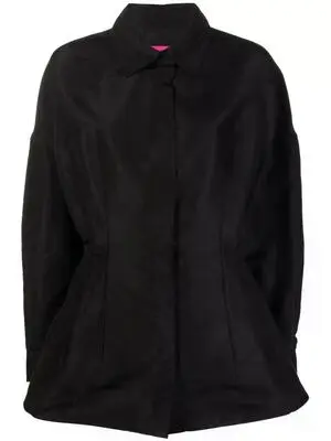 Valentino Garavani Gathered Detail Faille Shirt Jacket