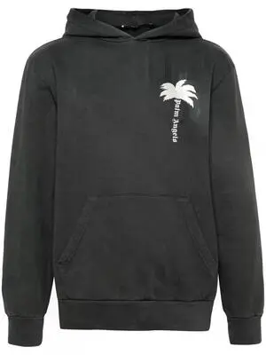 Palm Angels Logo-print Cotton Hoodie - Black