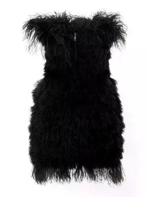Sportmax Faux-feather Strapless Mini Dress