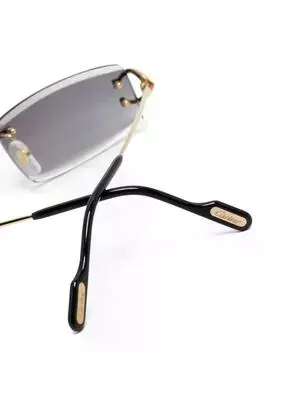 Cartier Rectangle Rimless Sunglasses - Gold
