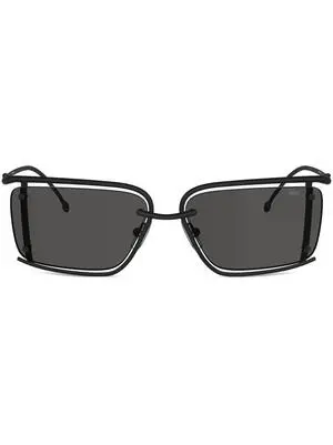 DIESEL® Rectangle Frame Metal Sunglasses - Black
