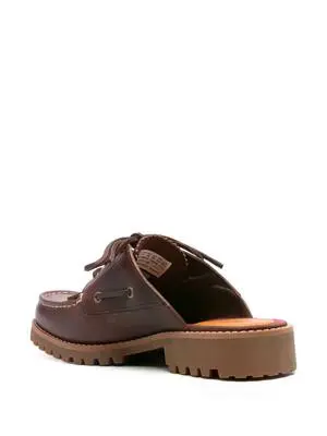 Timberland Noreen Mules With Fringe Detailing And Lace-up Fastening - Red