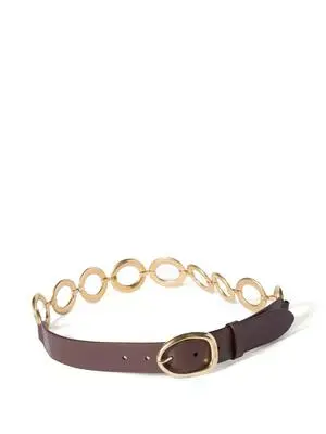 Miu Miu Logo-engraved Chain Link Belt - Brown