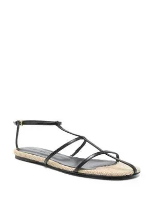 Khaite Cage Flat Sandals - Black