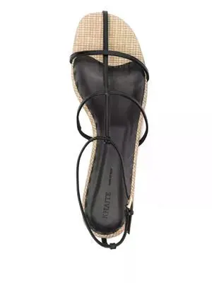 Khaite Cage Flat Sandals - Black