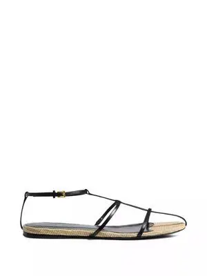 Khaite Cage Flat Sandals - Black