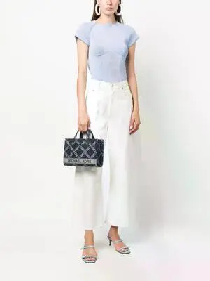 Michael Kors Gigi Empire Logo-jacquard Tote Bag - Blue