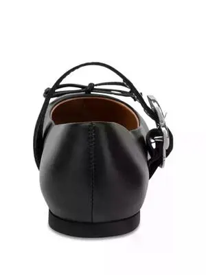 Moschino Leather Ballerina Shoes With Buckle Fastening