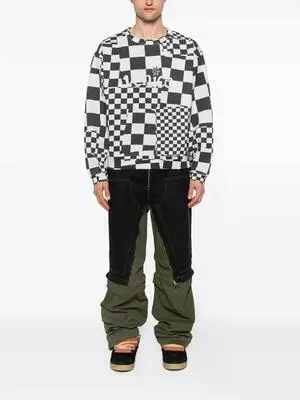 ERL Logo-print Checked Sweatshirt - Black