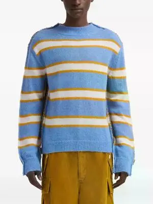Marni Striped Long Sleeve Sweater - Blue