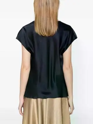 Vince Cowl Neck Silk Blouse - Blue