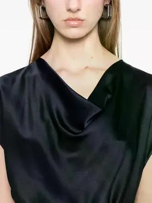 Vince Cowl Neck Silk Blouse - Blue