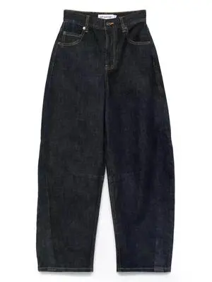 SELF-PORTRAIT High-waisted Wide-leg Denim Trousers