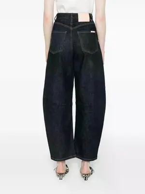SELF-PORTRAIT High-waisted Wide-leg Denim Trousers