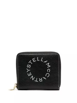 Stella McCartney Logo-print Detail Zipped Wallet - Black