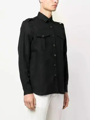 PT TORINO Long-sleeves Cotton-linen-blend Shirt