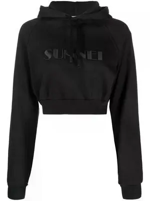 Sunnei Cropped Logo Hoodie