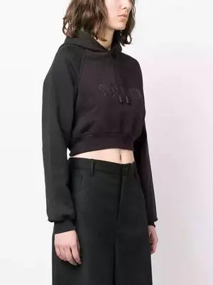 Sunnei Cropped Logo Hoodie