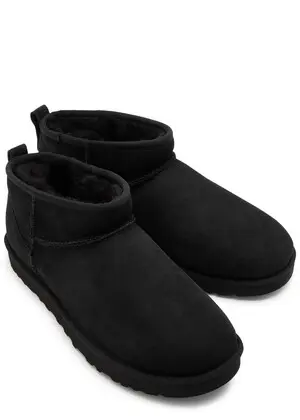 UGG Ultra Mini Suede Ankle Boots - Black