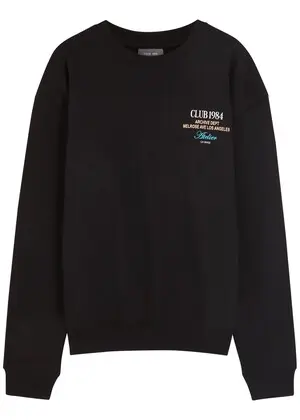 CLUB 1984 Printed Cotton Sweatshirt - Black