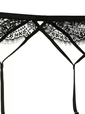 FLEUR DU MAL Frankie Lace Strappy Garter - Black