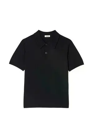 Sandro Short-sleeve Knitted Polo Shirt - Black