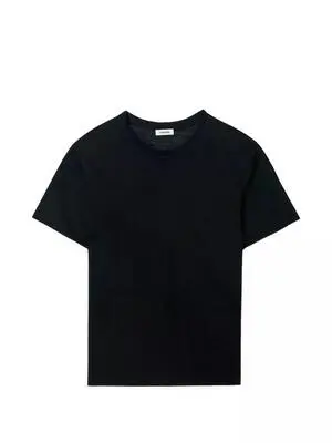 Sandro Certified Linen Mock Neck T-shirt - Black