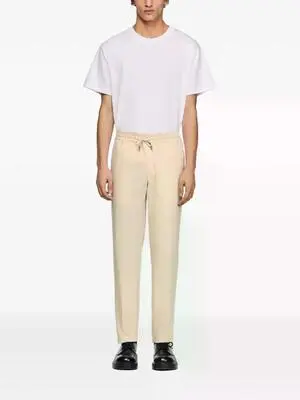 Sandro Elasticated Drawstring Straight-leg Trousers - Neutrals