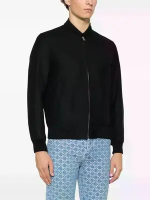 Sandro Zip-up Bomber Jacket With Ribbed Detailing