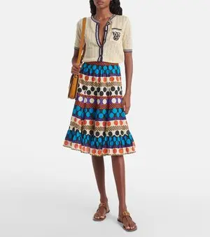 Valentino Garavani Printed Cotton Midi Skirt