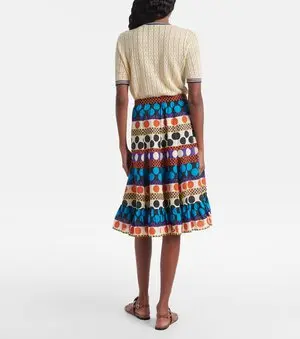 Valentino Garavani Printed Cotton Midi Skirt