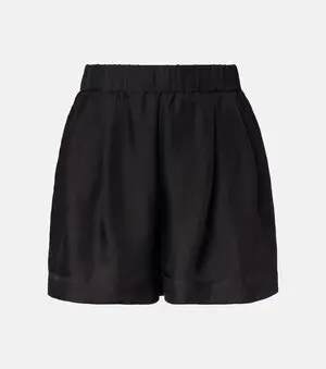 Asceno Silk Twill Shorts - Black