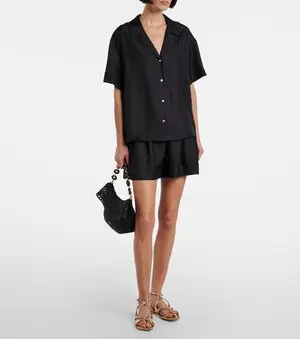 Asceno Zurich Silk Twill Shorts - Black