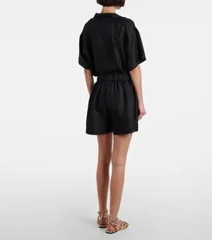 Asceno Zurich Silk Twill Shorts - Black