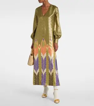 Valentino Garavani Voyage Imaginaire Lame Maxi Dress