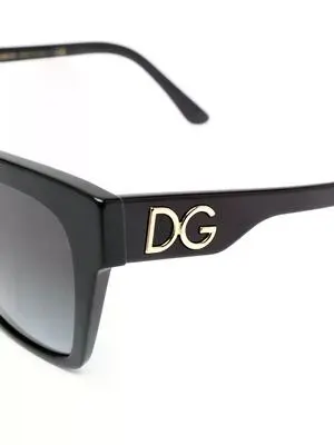 Dolce & Gabbana Square Frame Sunglasses With Gold-tone Logo