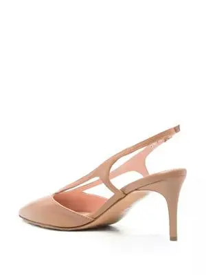 ANNA F. 75mm Slingback Leather Pumps